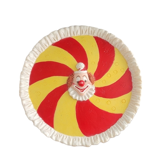 Vintage | Accents | Vintage Happy Clown Circus Spiral Disc Decor Piece ...